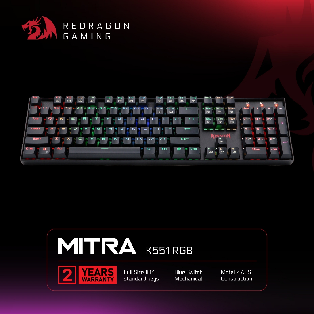 Jual Redragon MITRA K551 RGB 104keys Wired mechanical keyboard RGB ...