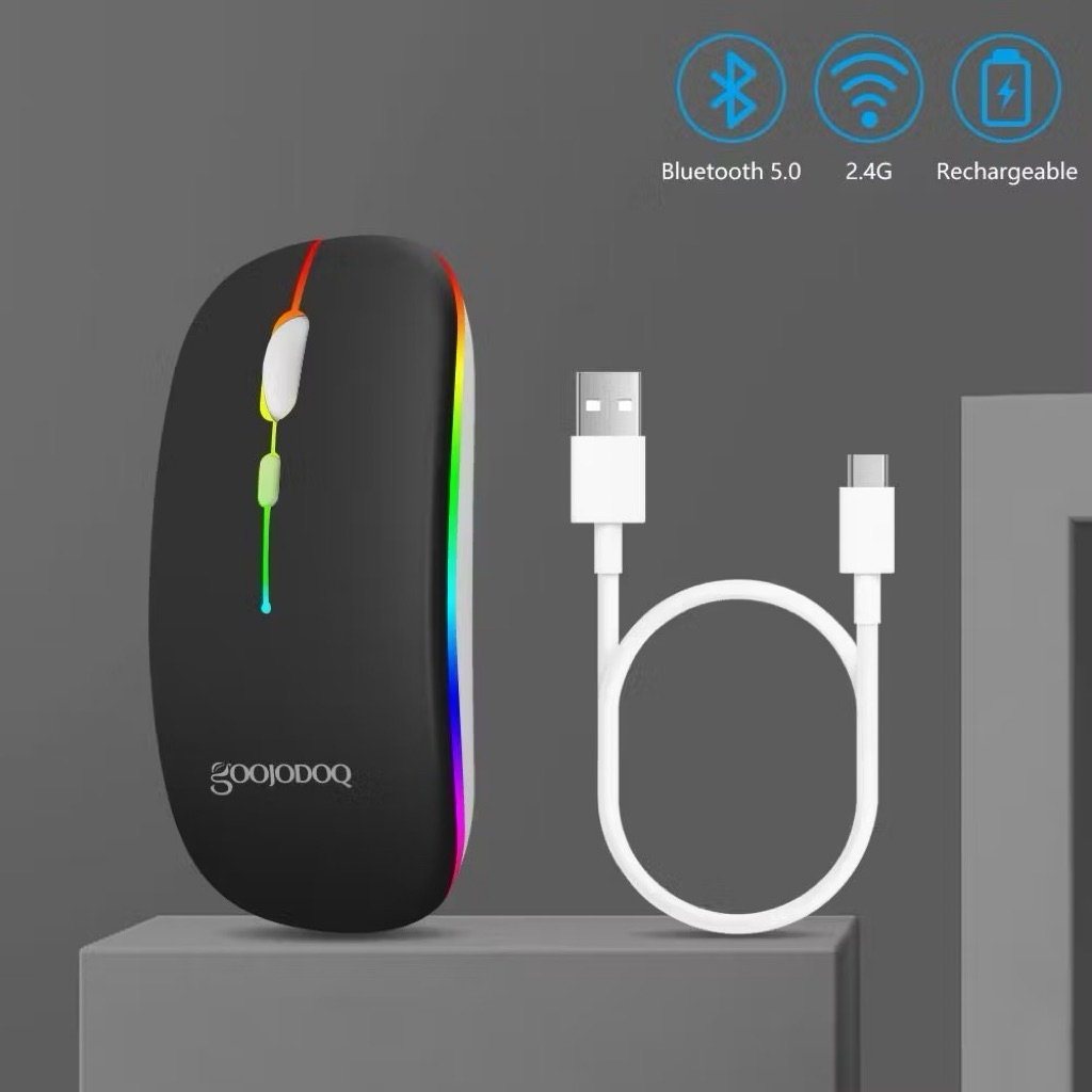 Jual Mouse Gaming Wireless Goojodoq Dual Mode 2 in 1 rgb | Shopee Indonesia