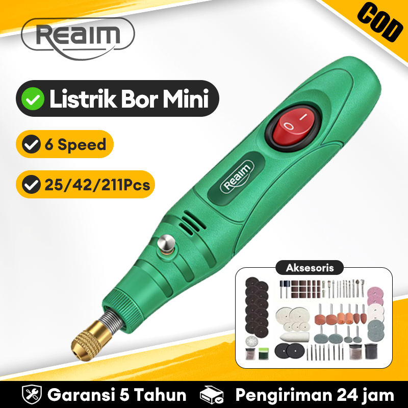 Jual REAIM Gerinda listrik Bor Mini Drill Electric Engraver Grinder ...