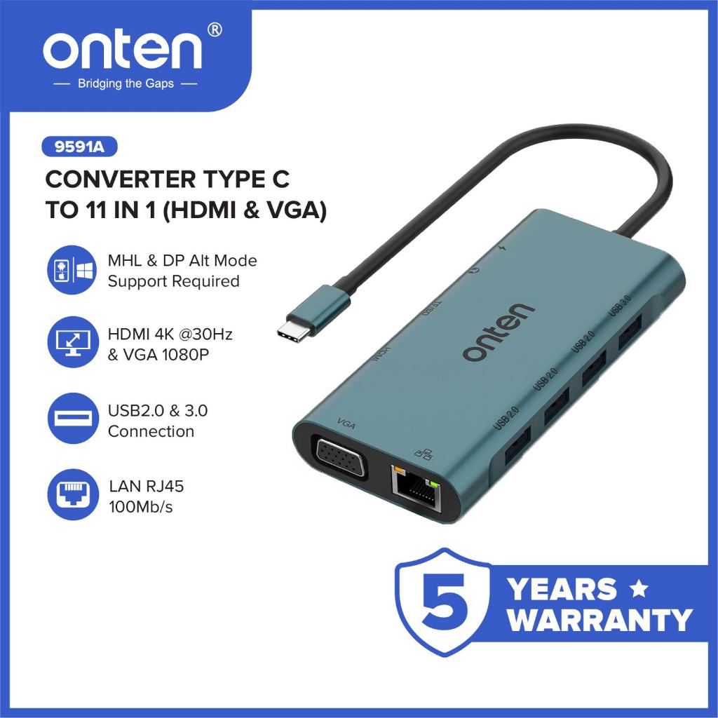 Jual Onten Converter Type C To 11 IN 1 Support HDMI 4K 30Hz VGA 1080p ...