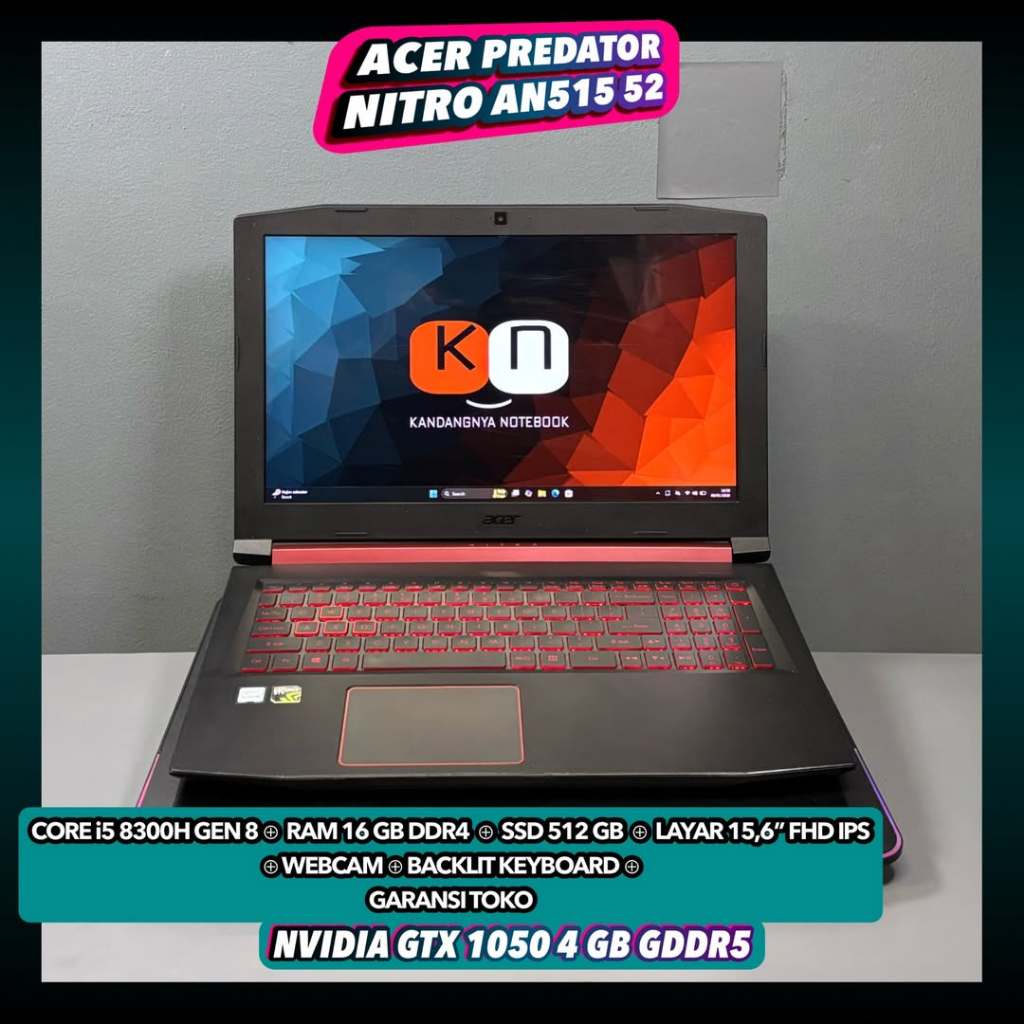 Jual Acer Predator Nitro AN515 52 i5 8300H Ram 32/1TB Layar 15,6inch ...
