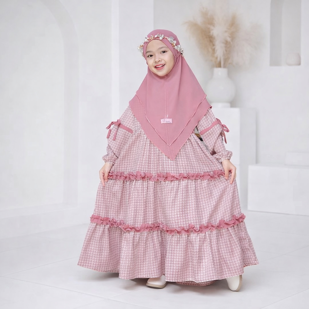 Jual Femes Alifah Dress Kids Gamis Muslim Anak Perempuan Knit Ceruty ...