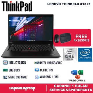 Jual LAPTOP KERJA LENOVO THINKPAD X13 INTEL I7 10510U 8GB 256GB 13.3 ...