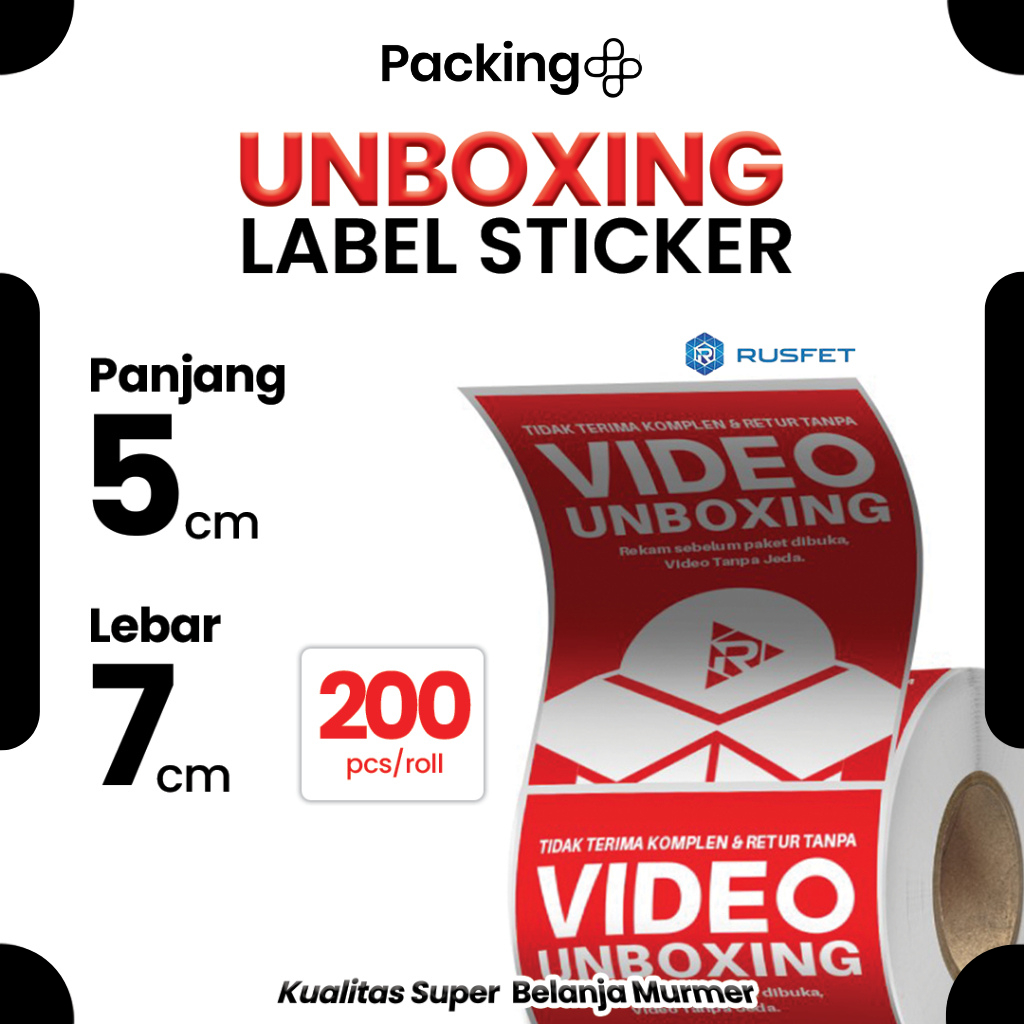 Jual Stiker Video Unboxing 5cm x 7cm Roll isi 200pcs / Label Video ...