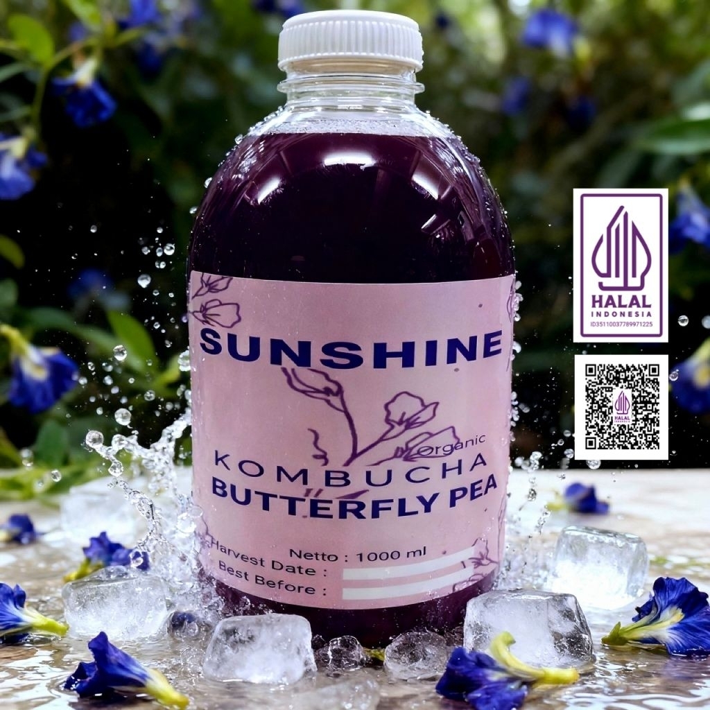 Jual Kombucha Halal Butterfly Pea 1 liter Teh Fermentasi by Sunshine ...