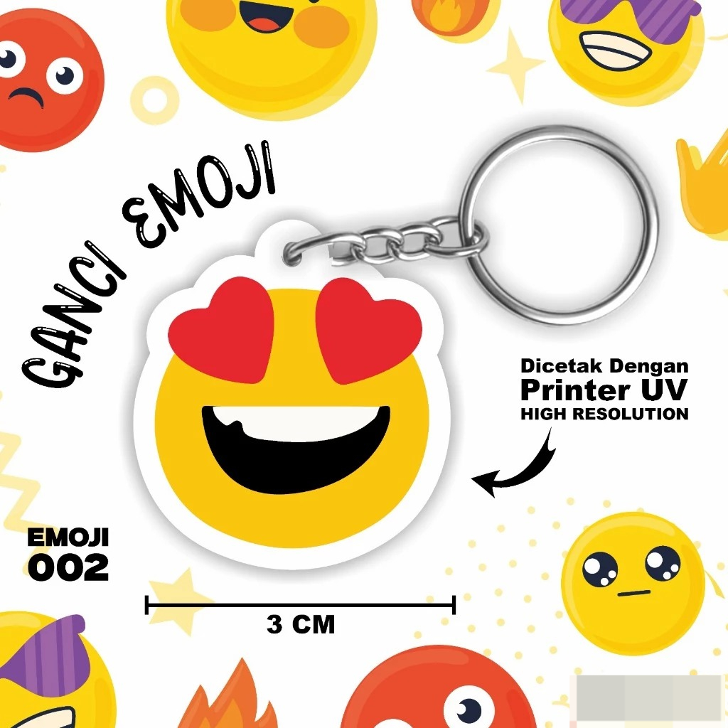 Jual Souvenir Gantungan Kunci Emoji Akrilik – Desain Lucu & Unik (EMOJI ...