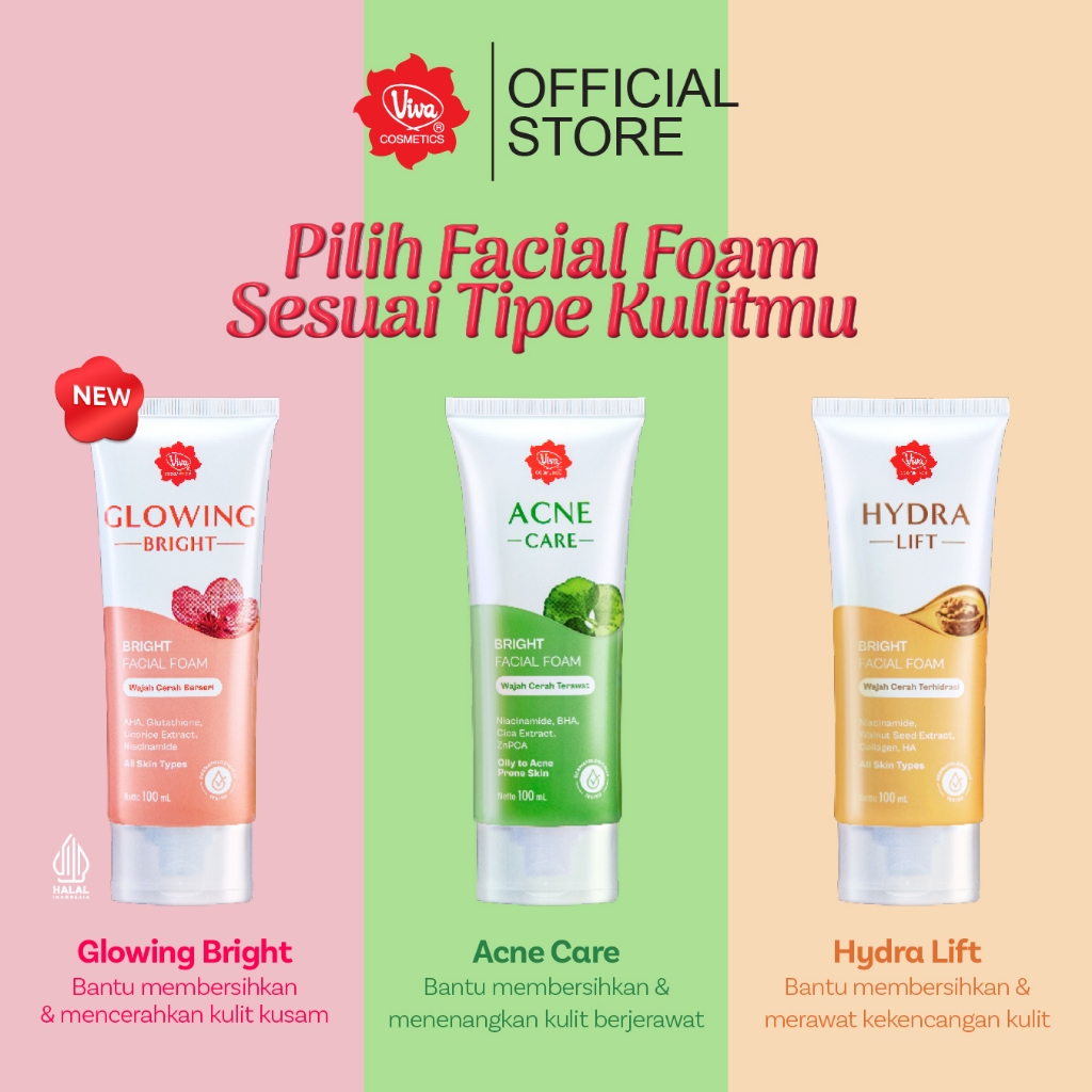 Jual Viva Facial Foam Bright Series 100 ml | Shopee Indonesia