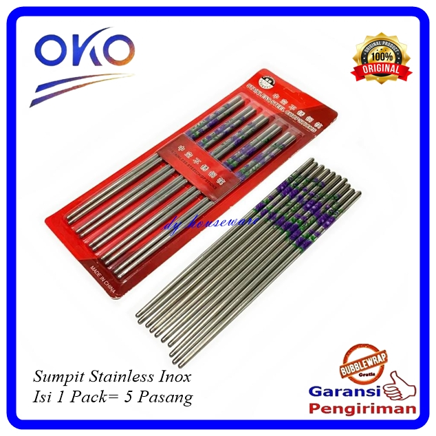 Jual Sumpit Stainless Korea Set Sumpit Makan Mie Stainles 10Pcs 5 ...