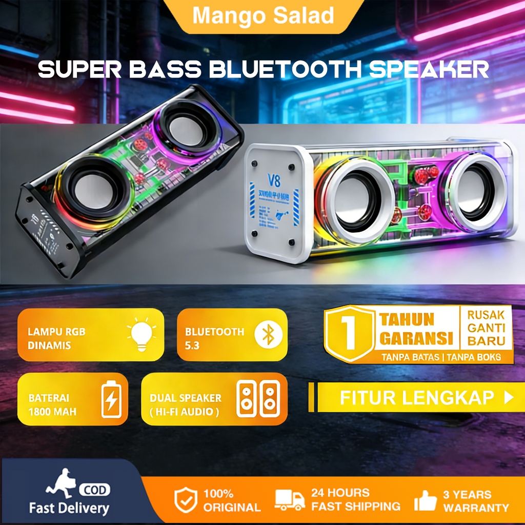 Jual PRO MAX BASS Mini Speaker Bluetooth Soundbar Super Bass Dual ...