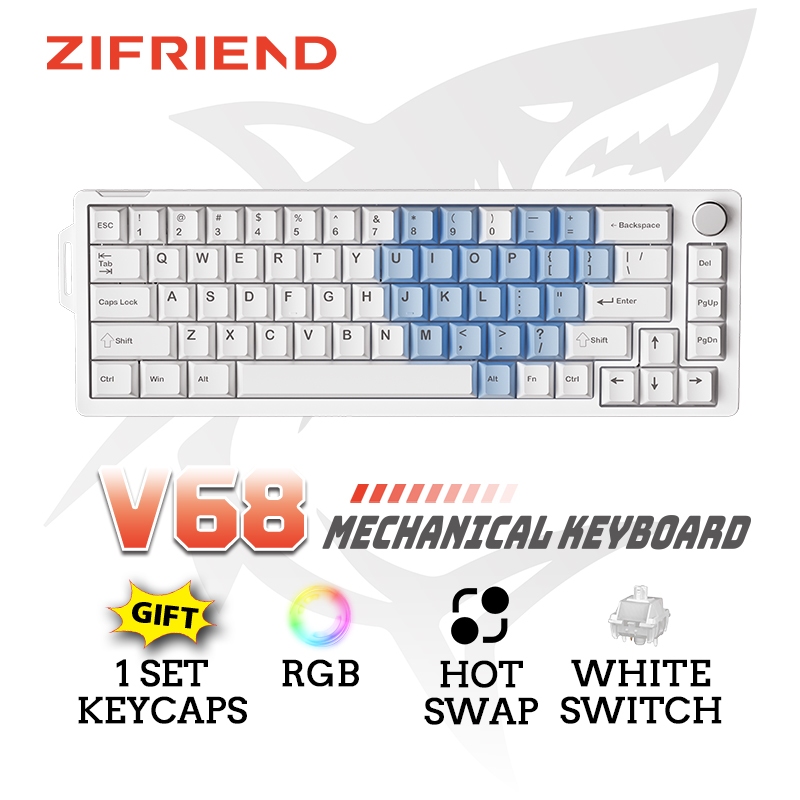 Jual ZIFRIEND V68 WIRED KEYBOARD MECHANICAL GAMING | Shopee Indonesia