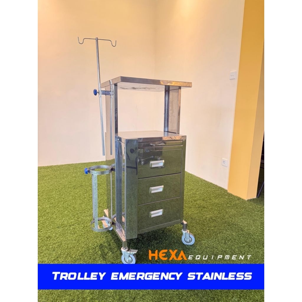 Jual Trolley Emergency IGD || Trolley Darurat UGD STAINLESS STEEL PC ...