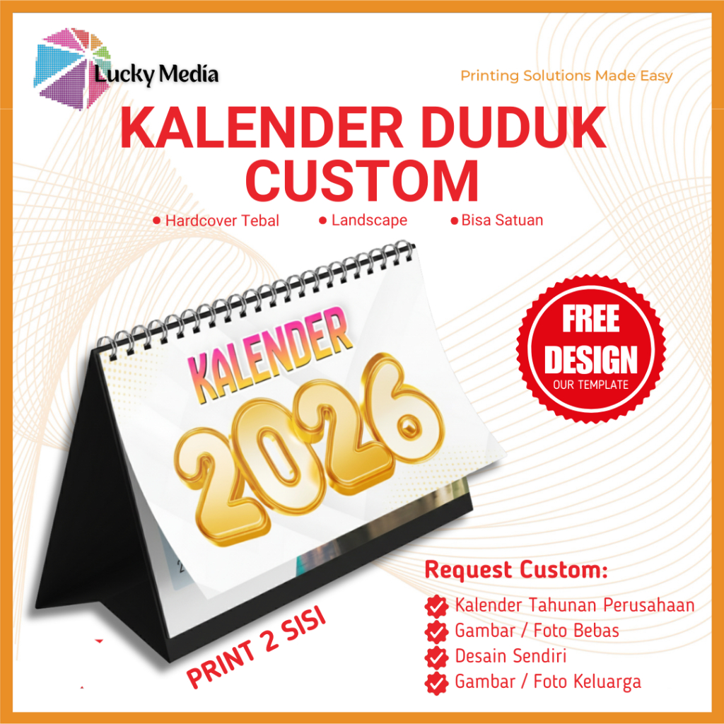 Jual Kalender Duduk 2026 Custom Foto Gambar A5 Calendar Aesthetic Cetak ...