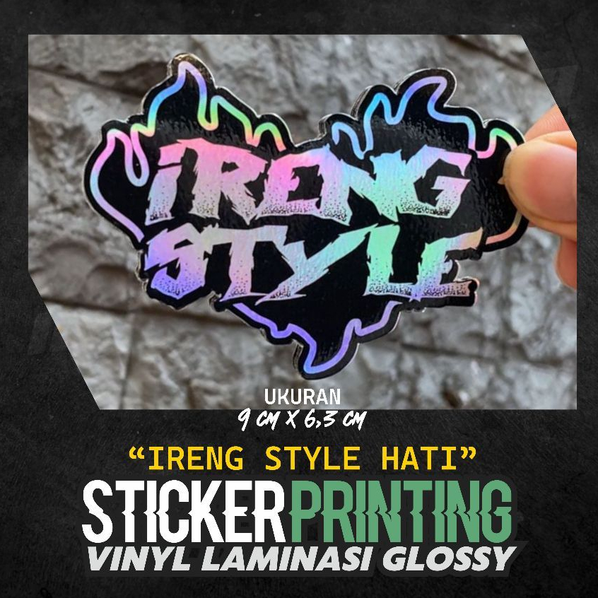 Jual Sticker/Stiker Print Cut IRENG STYLE HOLOGRAM Viral | Shopee Indonesia