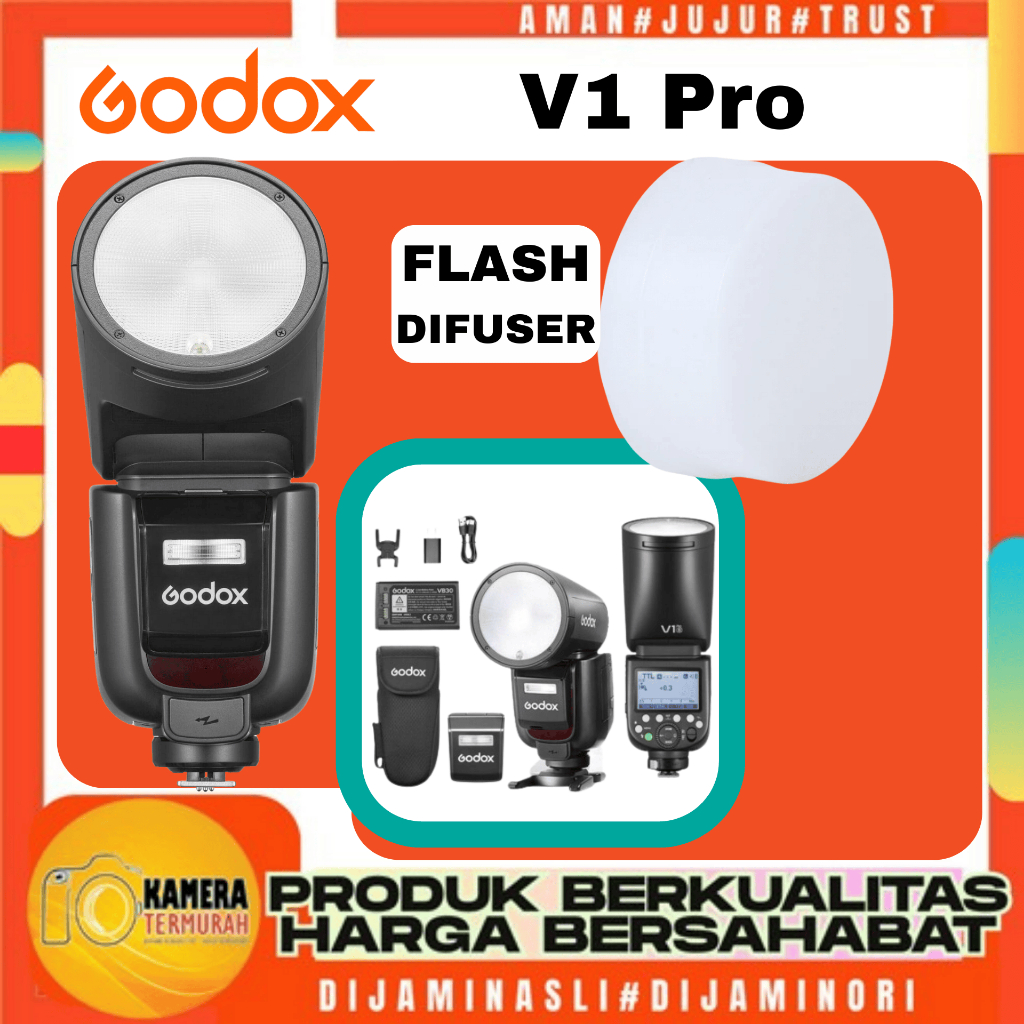 Jual Godox V1 Pro Round Head Flash for Camera Flash V1 Pro Canon Sony ...