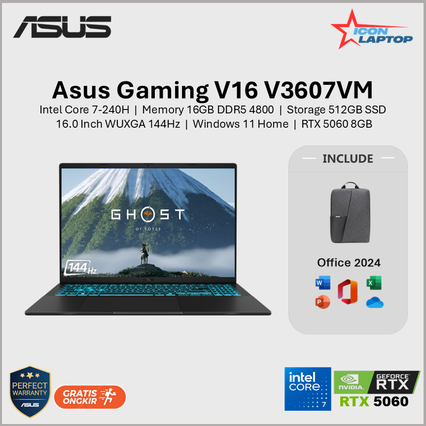 Jual Asus Gaming V16 V3607VM Core 7-240H RTX 5060 16GB 512GB SSD 16.0 ...