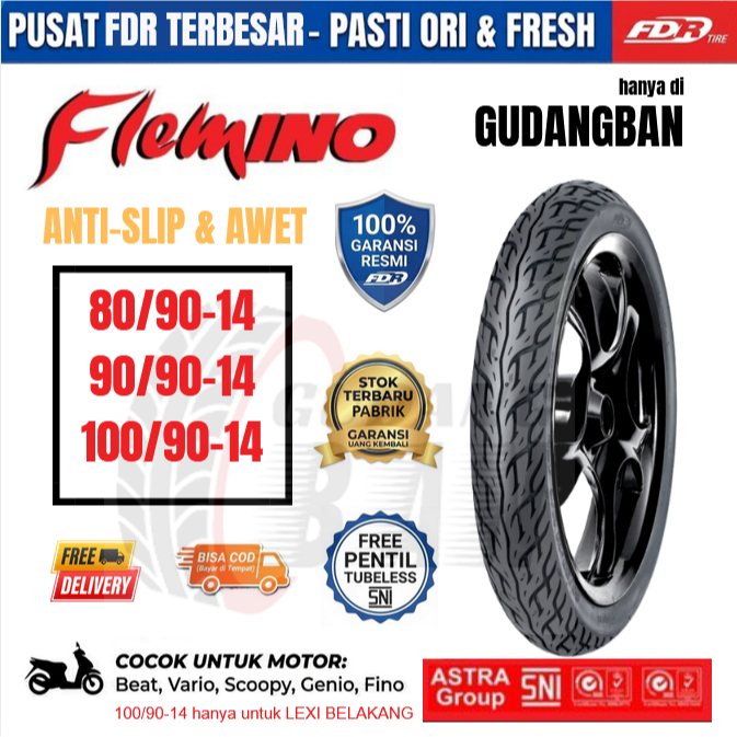 Jual [ FLEMINO / FLEMINO / SPARTAX / FACIO ] TUBELESS !! FDR 70/90 / 80 ...