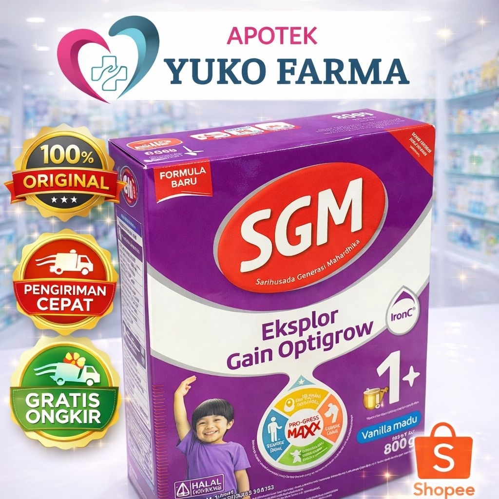 Jual SGM Eksplor Gain Optigrow 1+ 800gram Vanilla Madu formula baru ...