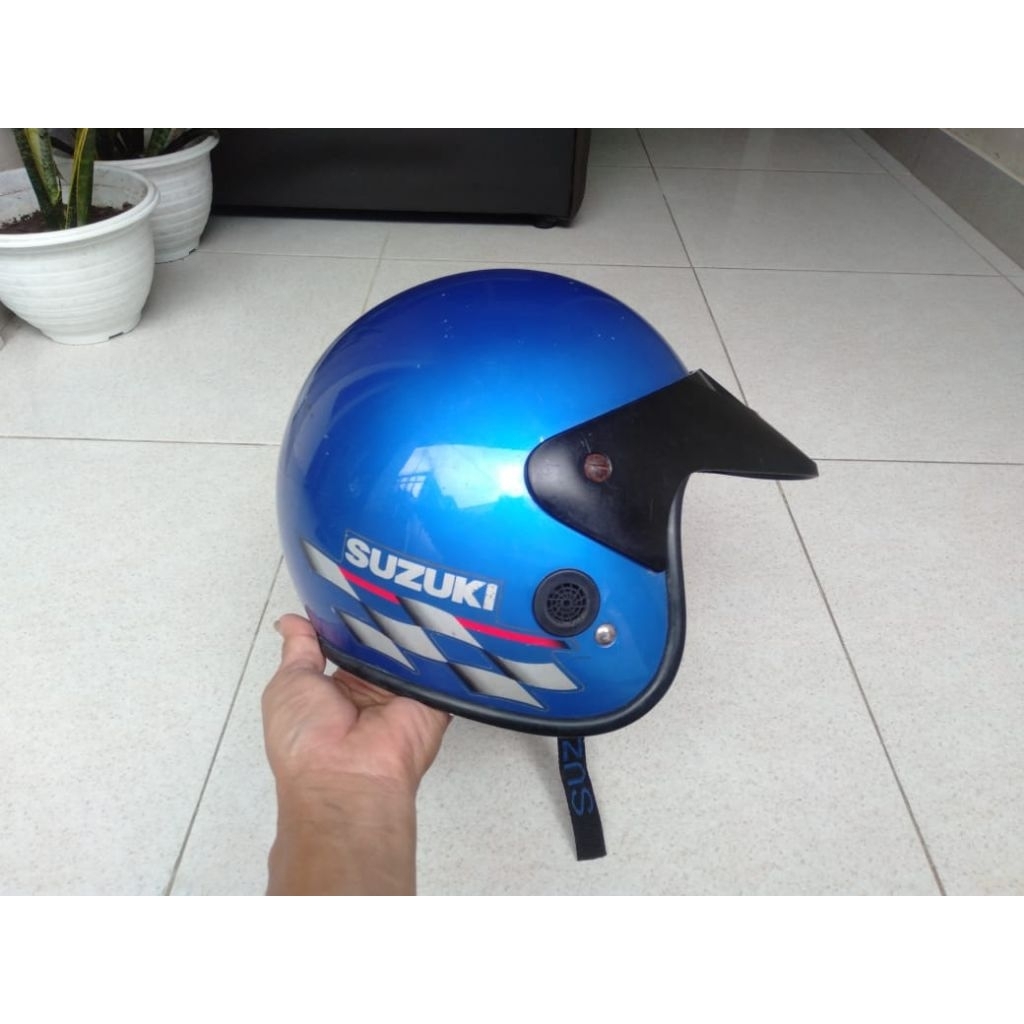 Jual Helm Jadul Biru Suzuki RC100 Bravo Tornado GS/GX Shogun Crystal ...