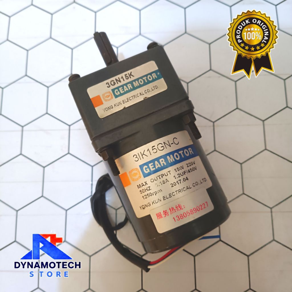 Jual Dinamo Motor AC Gearbox SPG & YONGKUN 1:15 220V 15W 50RPM Original ...