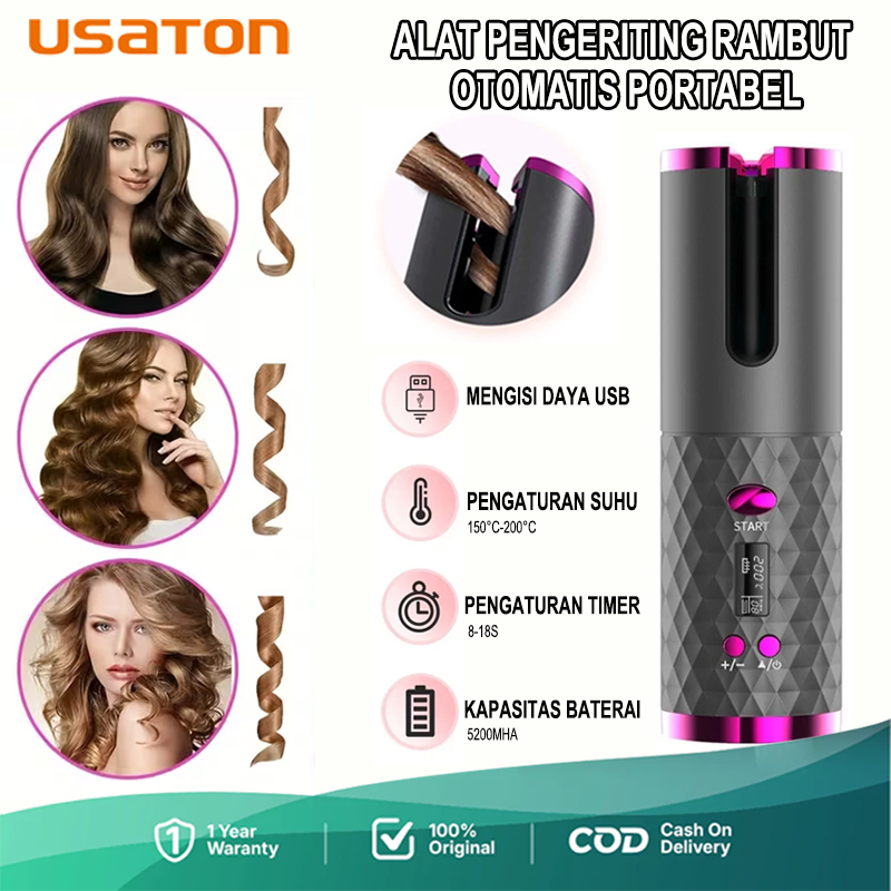 Jual USATON Alat Pengeriting Otomatis Automatic Wave Hair Curler ...