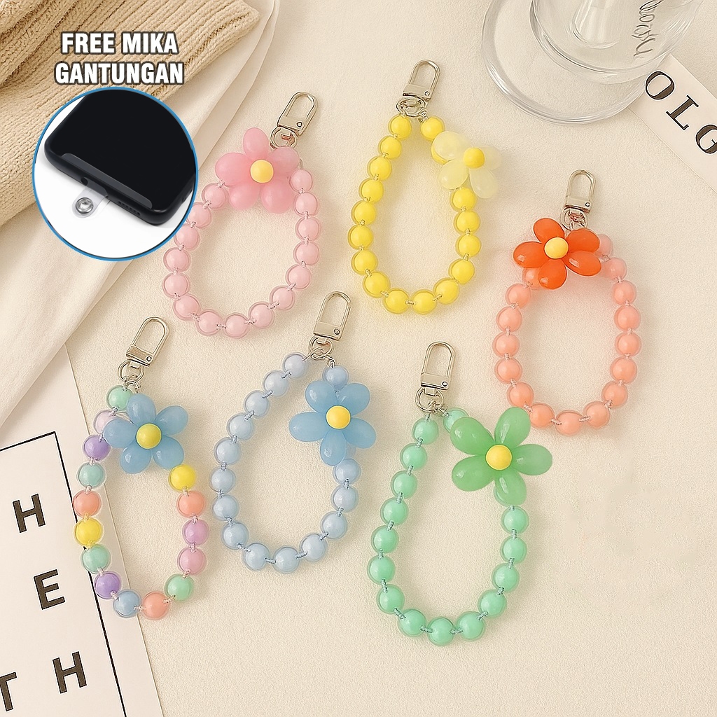 Jual RG GANTUNGAN HANDPHONE BUNGA BESAR Free Mika Tali Gantungan Hp ...