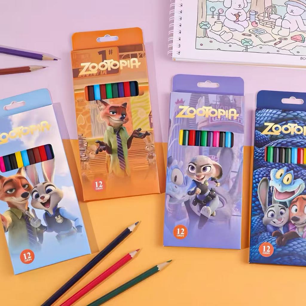 Jual Pensil Warna Merchandise Zootopia 2 Model Baru Set 12 Pcs Kotak ...
