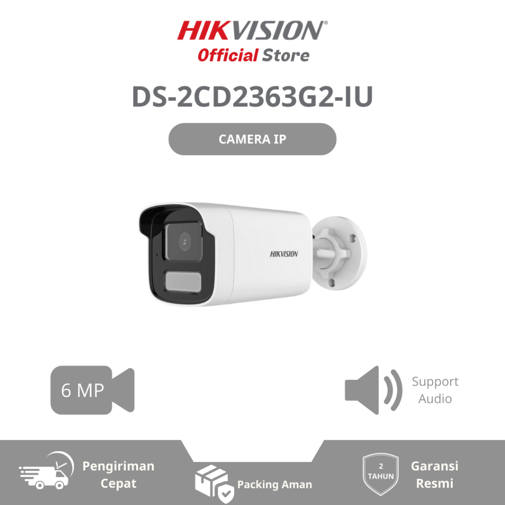 Jual HIKVISION DS-2CD2363G2-IU Camera IP CCTV 6 MP Smart Hybrid Light ...