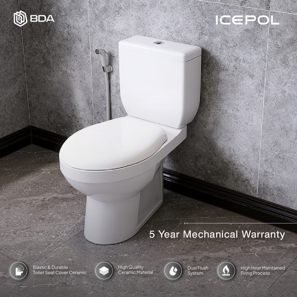 Jual Icepol Kloset WC Toilet Duduk Two Piece Dual Flush Closet Desain ...