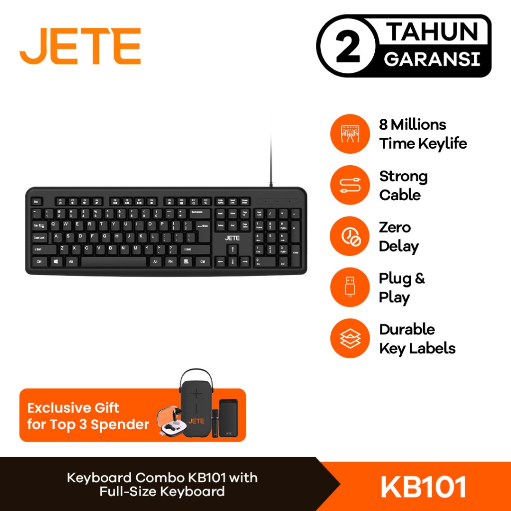 Jual JETE KB101 | Keyboard Keyboard Kabel Office kantor Wired USB Cable ...