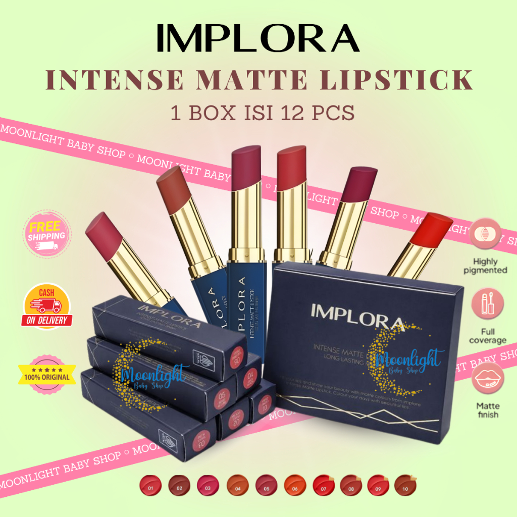 Jual [1 Box] Implora Intense Matte Lipstick - Transferproof Tahan Lama ...