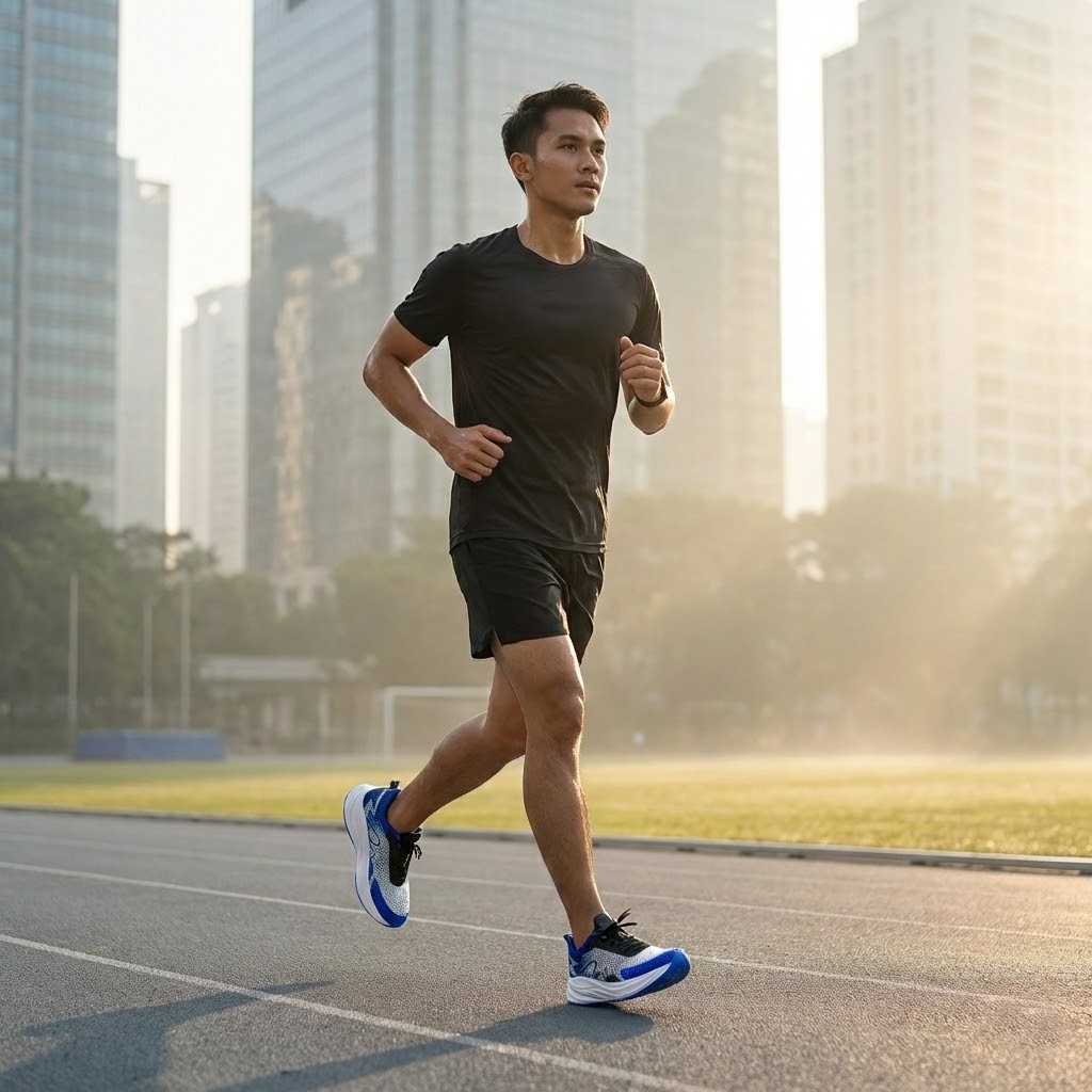 Jual Sepatu Running Fzth Mortex Pro Sneakers Casual Sport Shoes BLUE ...