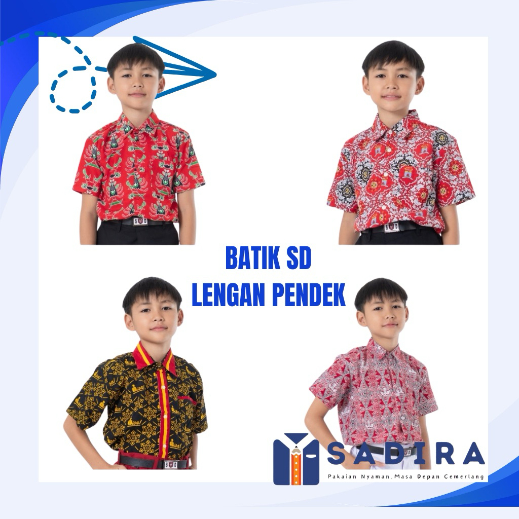 Jual Batik SD LENGAN PENDEK PALEMBANG, BATIK SD NEGERI, SUMSEL, MOTIF ...