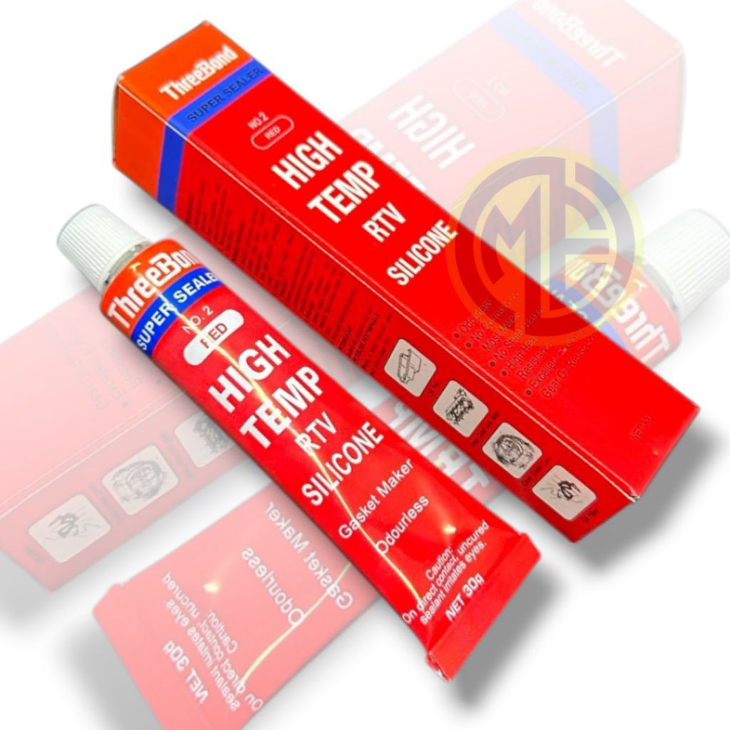 Jual Lem Threebond Super Sealer HIGH TEMP RTV Silicone RED NO.2 30gram ...