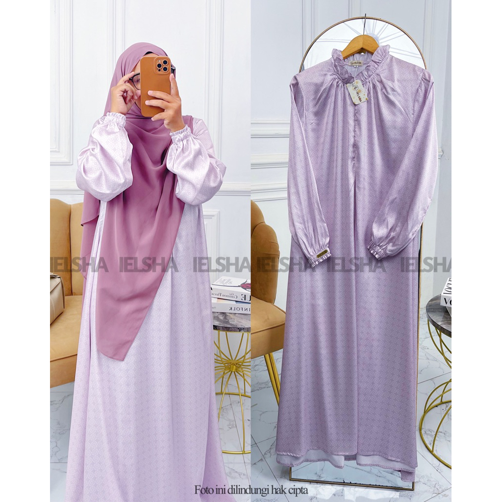 Jual Zura Dress by IELSHA bahan armany silk premium motif ringan mewah ...