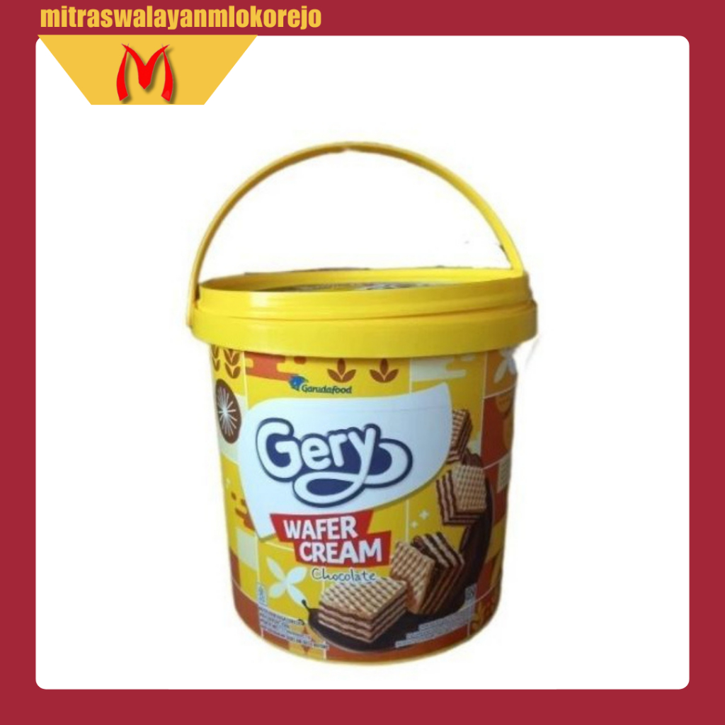 Jual GERY Wafer Cream Chocolate Kemasan Kaleng Timba 250 gr | Shopee ...