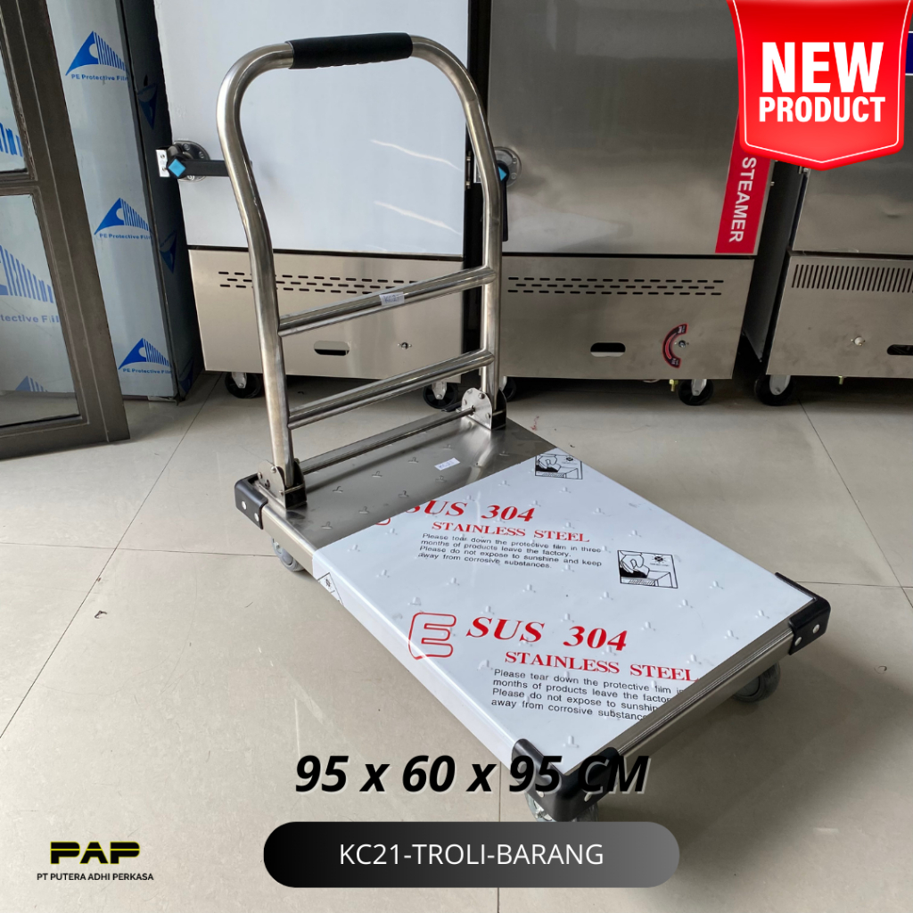 Jual Troli Angkut Barang Stainless Handtruck Trolley Angkut Ompreng MBG ...