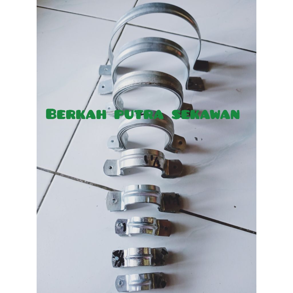 Jual Klem pipa/ Klem pengait pipa/ Klem omega ukuran 4 inch, 3,2 1/2 ...