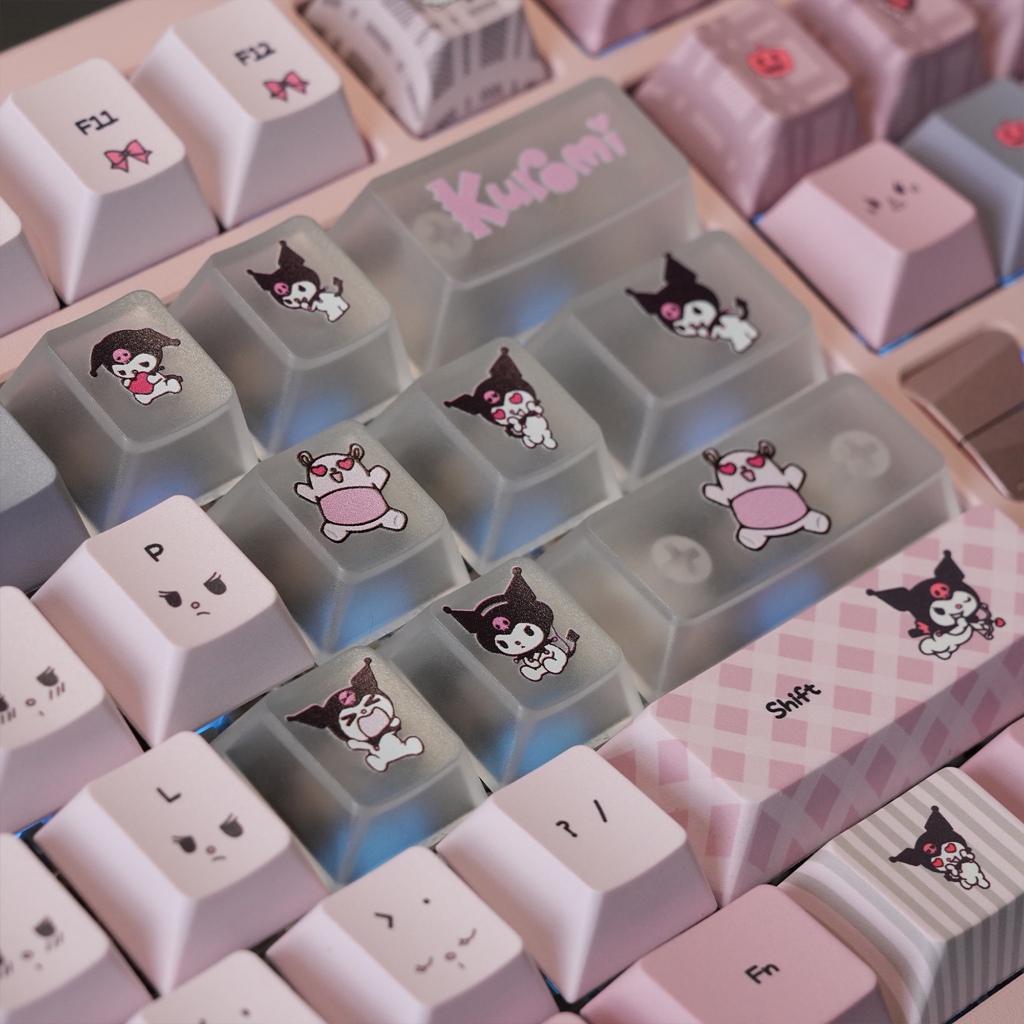 Jual 26 tombol Fog Transparen Sanrio Keycaps RGB Matte Kartun lucu ...