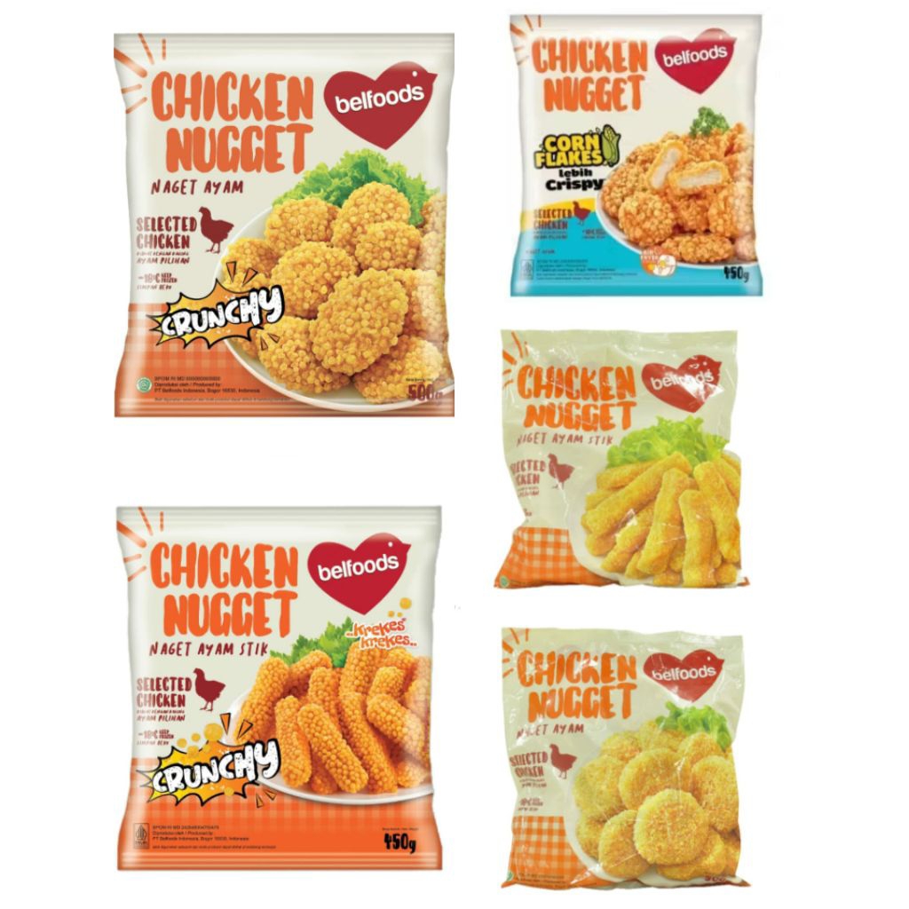 Jual Belfoods Chicken Nugget Crunchy 500gr | Corn Flakes 450gr | Stik ...