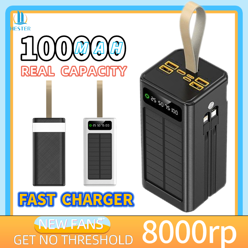 Jual HESTER 100000mah solar power bank powerbank fast charging power ...
