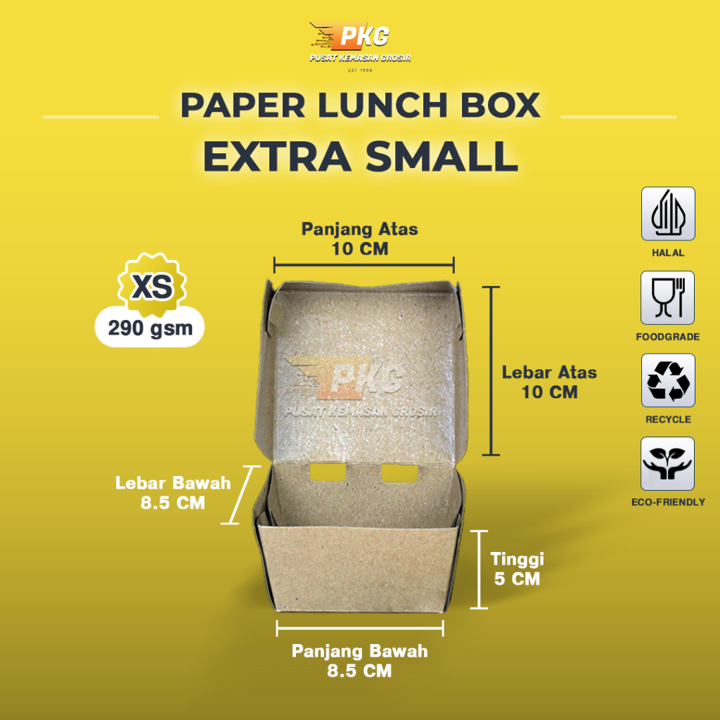 Jual Lunch Box Kraft Xtra Small / Paper Lunch Box Coklat / Kraft Lunch ...