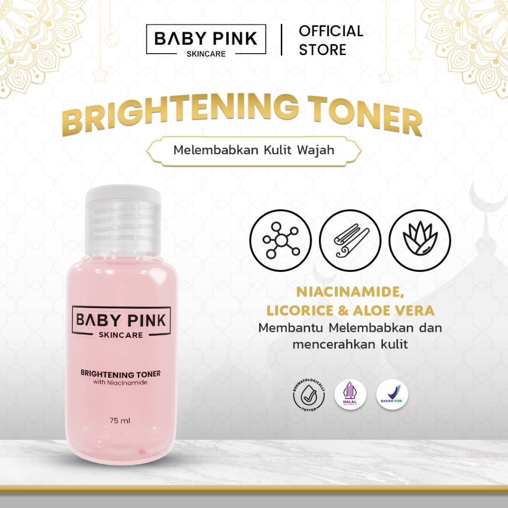 Jual BABY PINK SKINCARE - Brightening Toner with Niacinamide 75ML Resmi ...