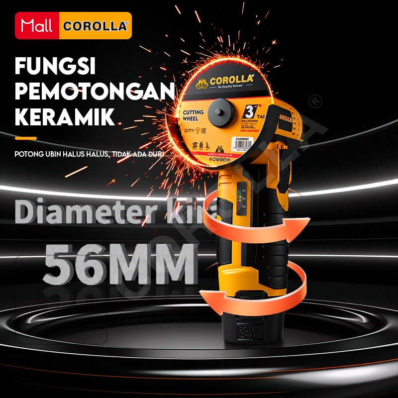 Jual COROLLA Mesin Gerinda Tangan 12V Cordless Portable Angle Grinder 3 ...
