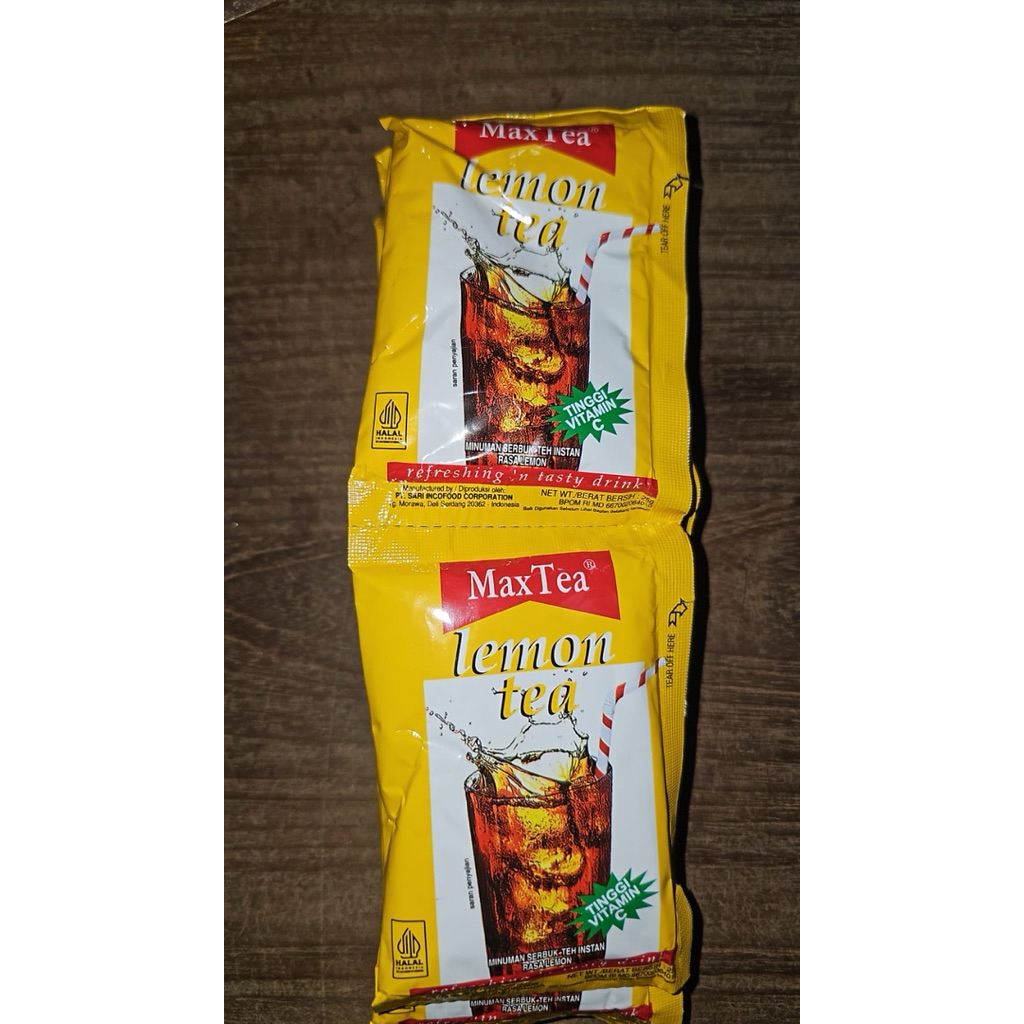 Jual Max Tea lemon tea renceng 10 sachet x25 gram- Praktis, Segar ...