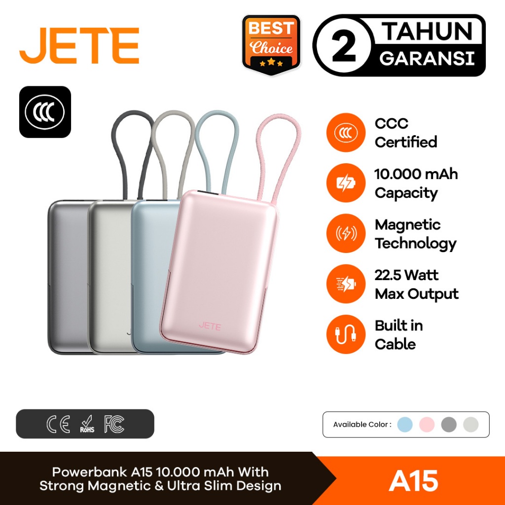 Jual Sertifikat CCC JETE A15 Powerbank Wireless Magnetic Magsafe ...