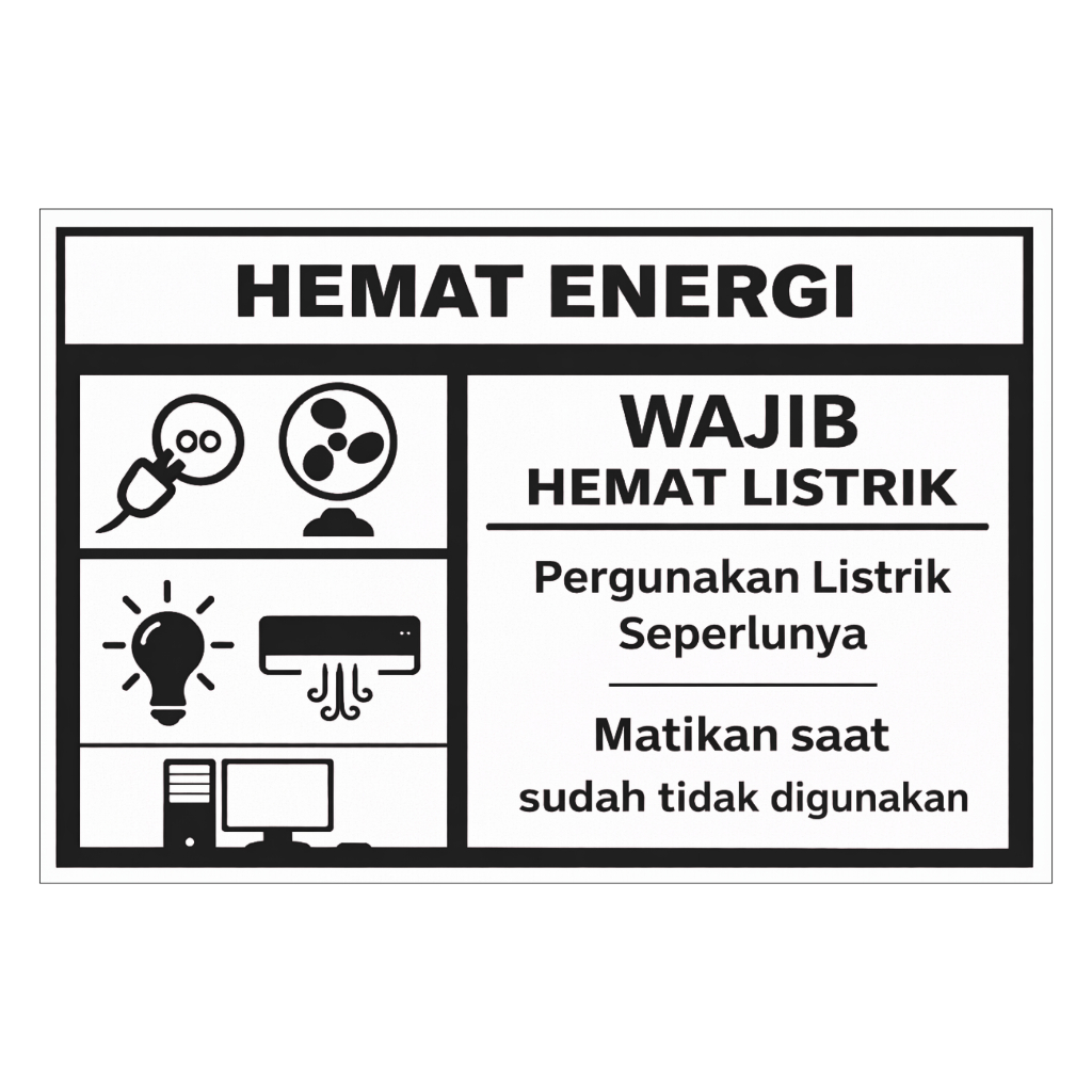 Jual STICKER HEMAT ENERGI - HEMAT LISTRIK – 28x20CM (Anti Air, Vinyl ...
