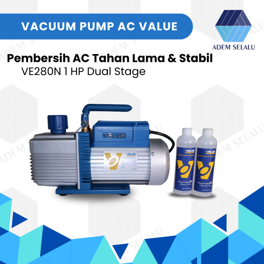 Jual Vacuum Pump AC Value VE280N 1 HP Dual Stage | Mesin Pompa Vakum ...