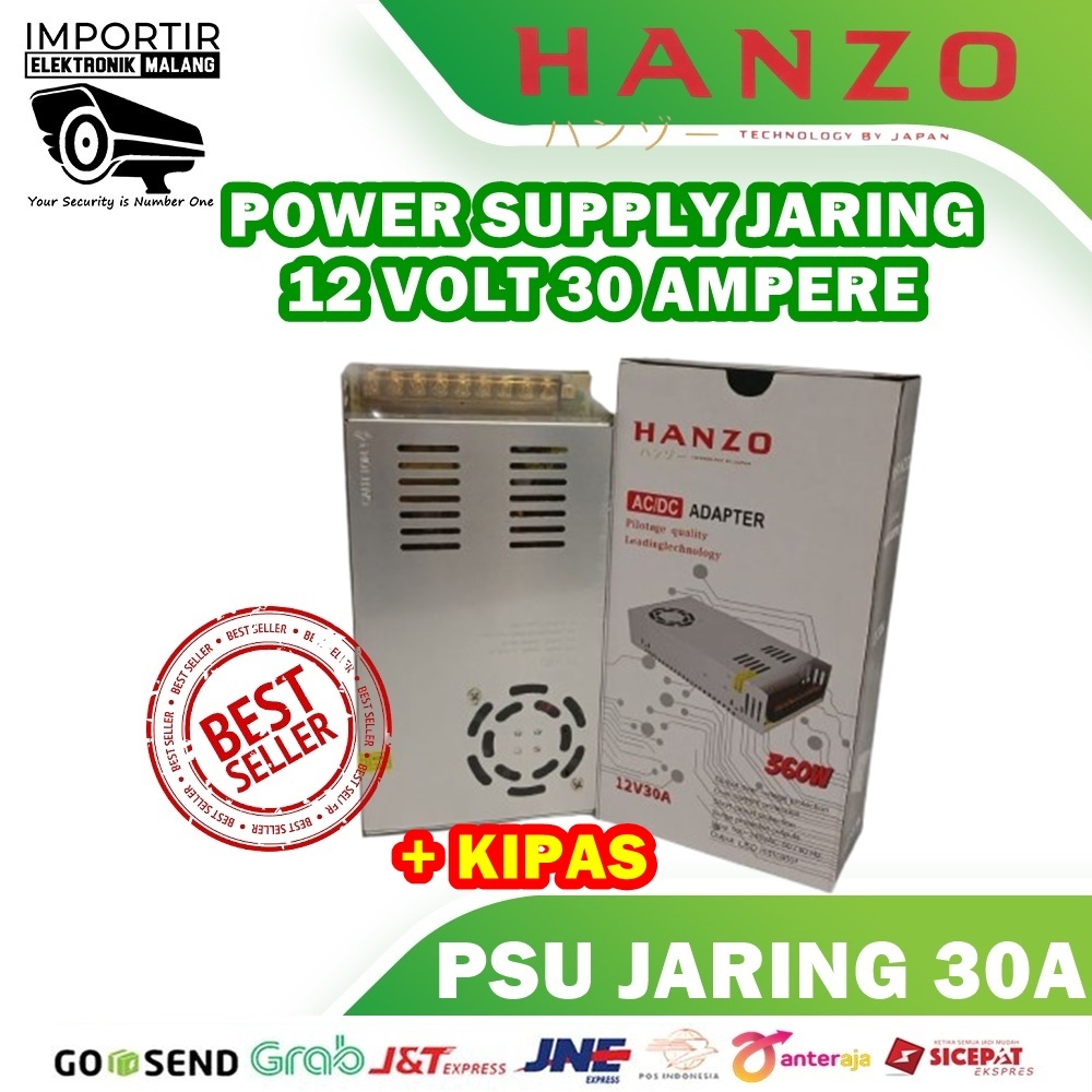Jual Adaptor Power Supply 12V 30A + KIPAS PSU Jaring CCTV LED AC 220v ...