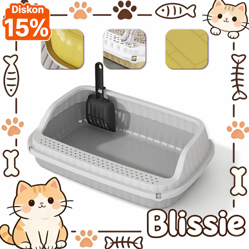 Jual Cat Litter Box Cat Toilet Anti Tumpahan Pasir Dilengkapi Sekop ...