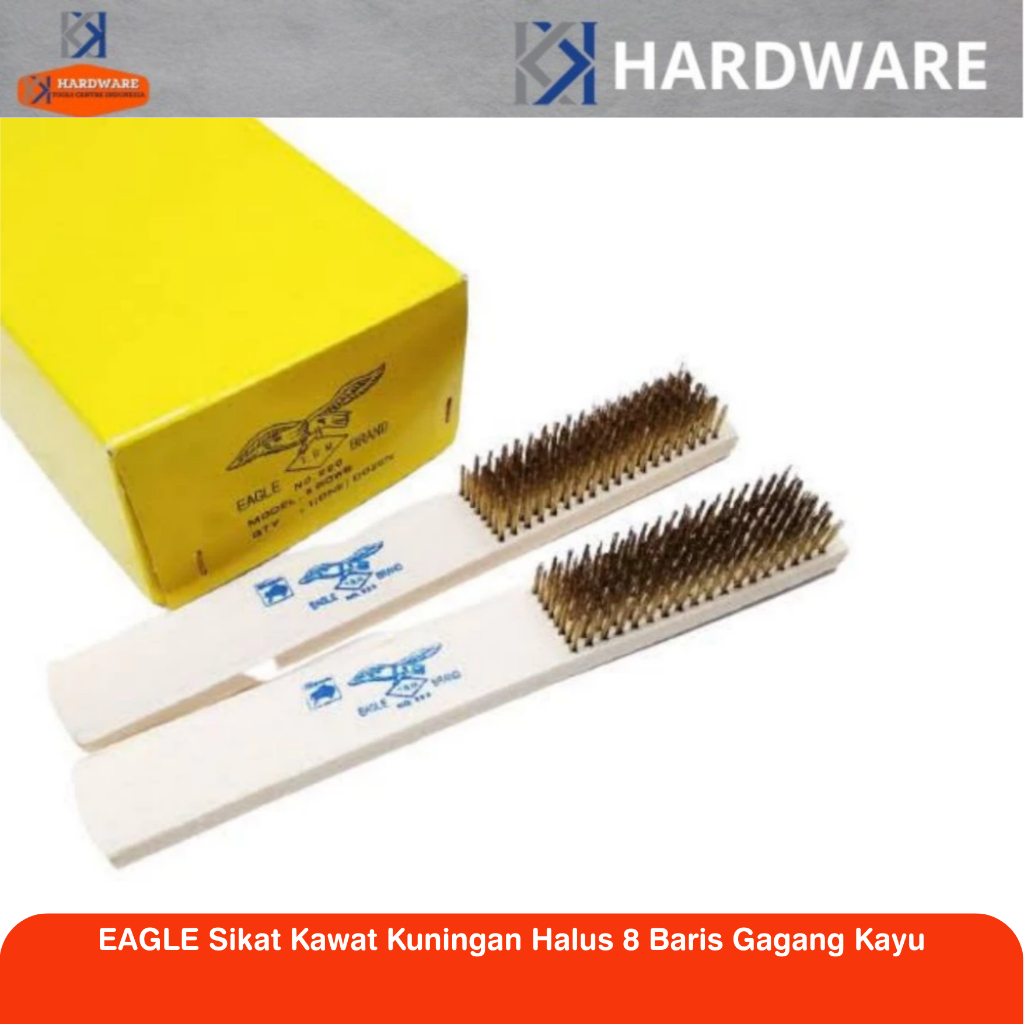 Jual Sikat Kawat Kuningan 8 Baris Gagang Kayu EAGLE Kuningan Kayu ...